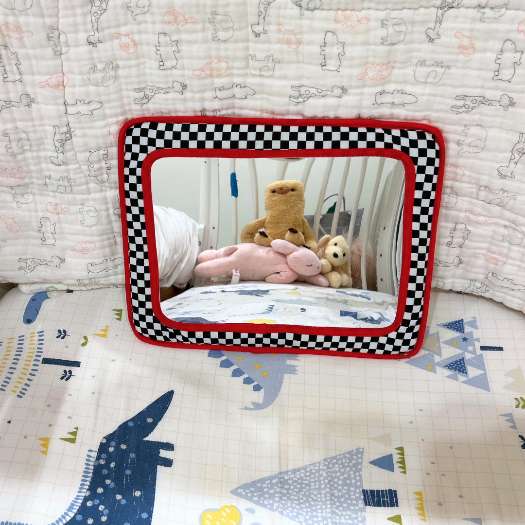 Baby Mirror for Crib or Car in High Contrast Colors – Genius Babies